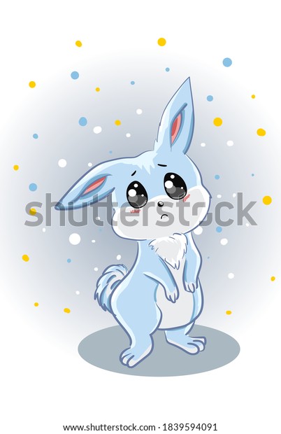 Little Sad Rabbit Cartoon Vector Illustration Stock Vector (Royalty ...
