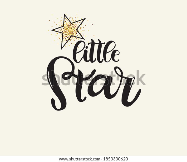 Little Star Text Hand Drawn Modern Stock Vector (Royalty Free ...