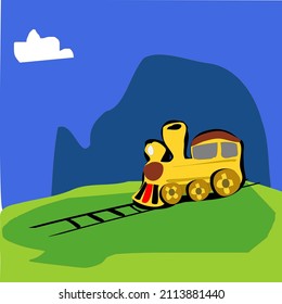 Little Steam Engine Cartoon Vector Illustration Stock Vector (Royalty ...