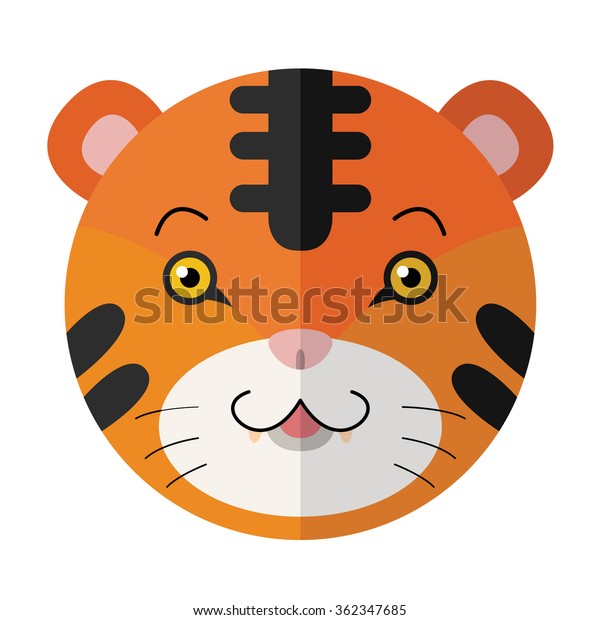 Little Tiger Face Cartoon Vector Stock Vector (Royalty Free) 362347685 ...