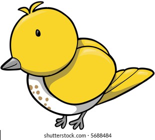 Yellow Bird Cartoon Stock Illustration 96287039