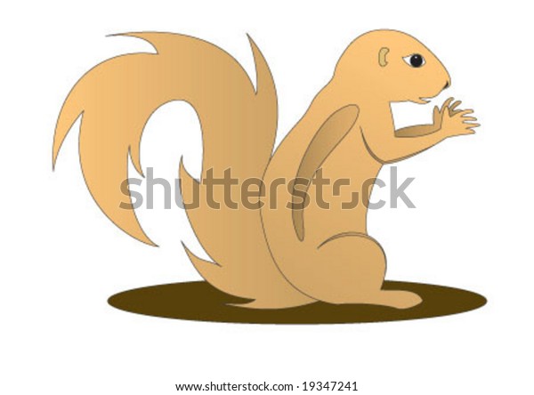 Little Yellow Squirrel Looking Stock Vector (Royalty Free) 19347241 ...