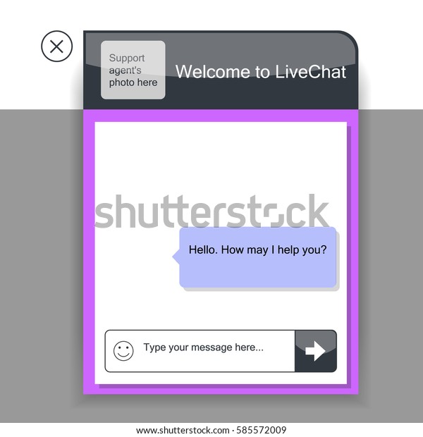 Live Chat Window Illustration Shows Online Stock Vector (Royalty Free ...