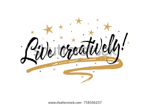 Live Creatively Card Beautiful Greeting Banner Stock Vector (Royalty ...