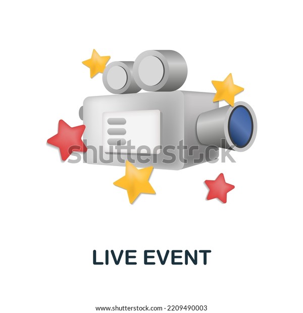 Live Event Icon 3d Illustration Digital Stock Vector (Royalty Free ...