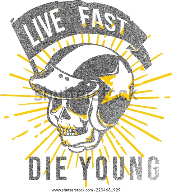 Live Fast Die Young Skeleton Flag Stock Vector (Royalty Free ...