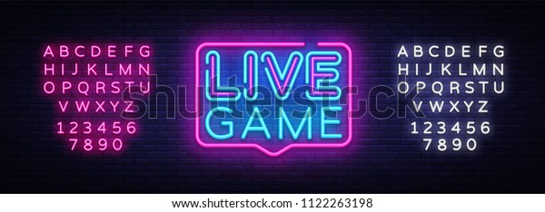 Live Game Neon Sign Vector Live Stock Vector (Royalty Free) 1122263198 ...