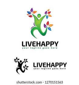 Live Happy Logo Template Stock Vector (Royalty Free) 1270151563 ...