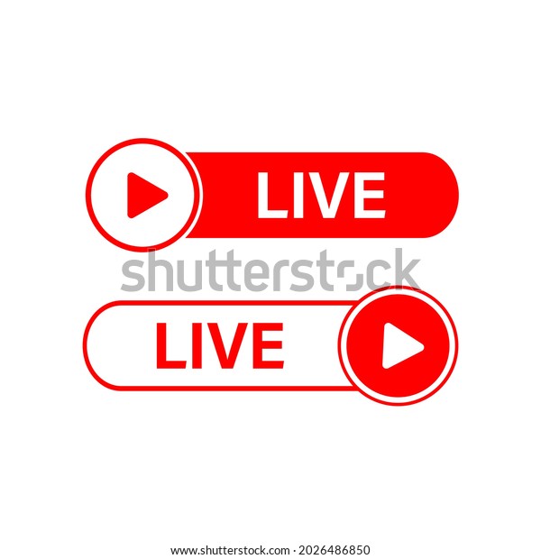 Live Icons Red Live Buttons On Stock Vector (Royalty Free) 2026486850 ...