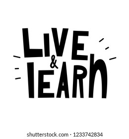 Live Learn Vector Illustration Handdrawn Style Stock Vector (Royalty ...