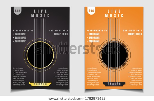 Live Music Cover Poster Background Design Stock Vector (Royalty Free ...