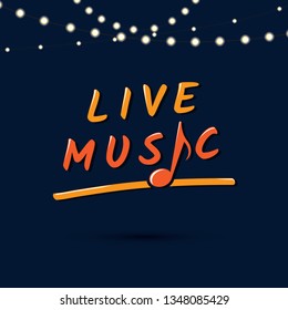 Live Music Sign Note Vector Illustration Stock Vector (Royalty Free ...