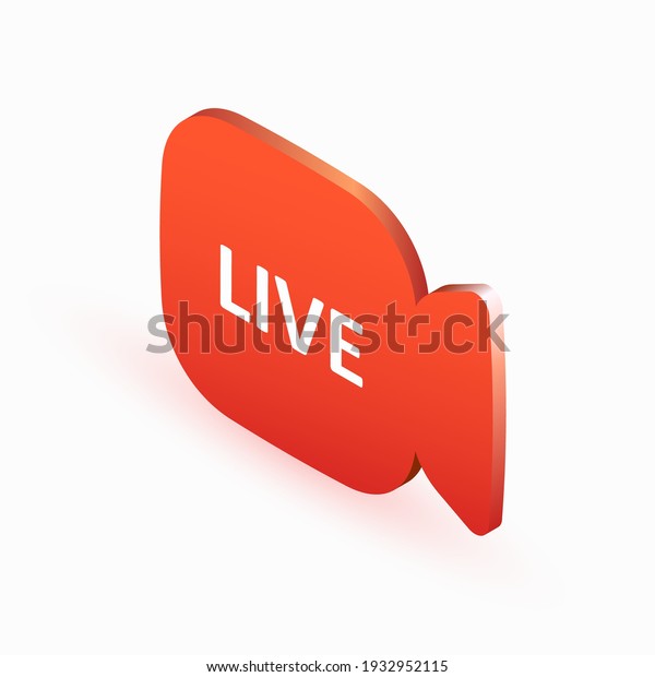 Live Red Icon Drawn Isometric Style Stock Vector (Royalty Free ...