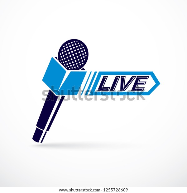 Live Reportage Conceptual Logo Vector Illustration Stock Vector ...