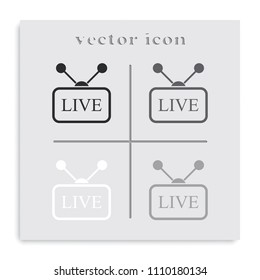 Live Sign Flat Black White Vector Stock Vector (Royalty Free ...