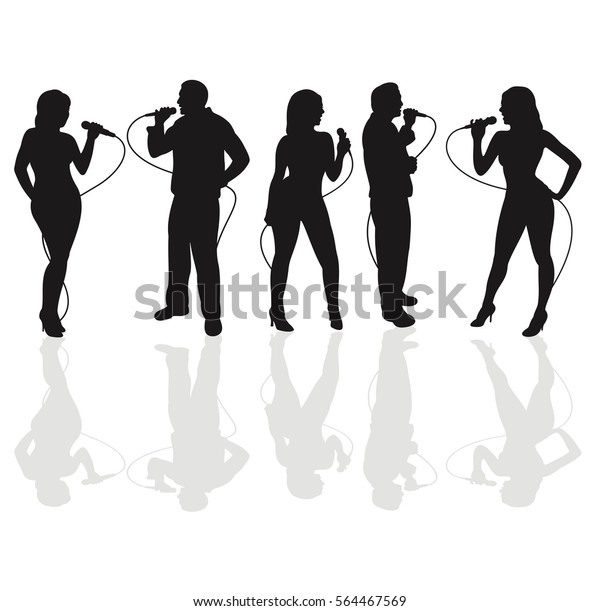 Live Singers Silhouette Stock Vector (Royalty Free) 564467569