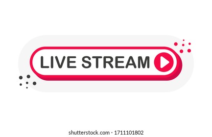 Live Stream 3d Red Button Play Stock Vector (Royalty Free) 1711101802 ...