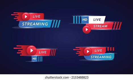 Live Stream Banner Collections Vector Badge Stock Vector (Royalty Free ...