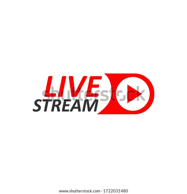 Live Stream Sign Red Symbol Button 库存矢量图（免版税）1722031480