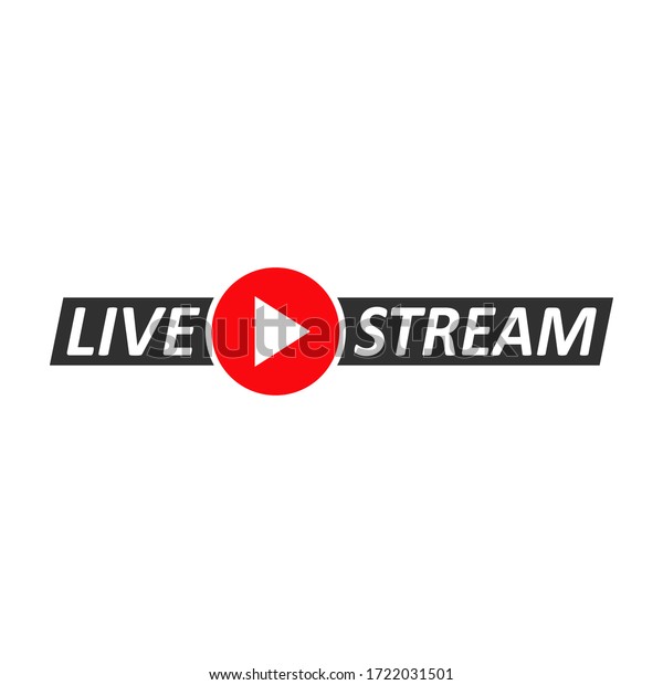 Live Stream Sign Red Symbol Button Stock Vector (Royalty Free) 1722031501