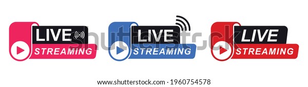 Live Stream Symbol Icon Play Button Stock Vector (Royalty Free ...
