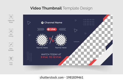 Live Stream Video Thumbnail Social Media Stock Vector (Royalty Free ...