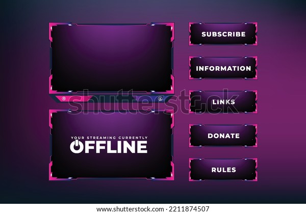 Live Streaming Button Collection Offline Screen Stock Vector (Royalty ...