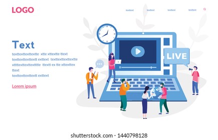 Live Streaming Concept Web Page Banner Stock Vector (Royalty Free ...