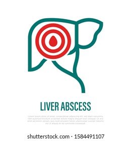 Liver Abscess Thin Line Icon Inflammation Stock Vector (Royalty Free ...