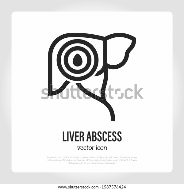 Liver Abscess Thin Line Icon Inflammation Stock Vector (Royalty Free ...
