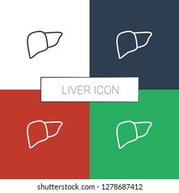 Liver Icon White Background Editable Outline: vetor stock (livre de ...