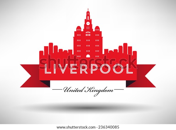 Vector de stock (libre de regalías) sobre Liverpool Skyline con diseño ...