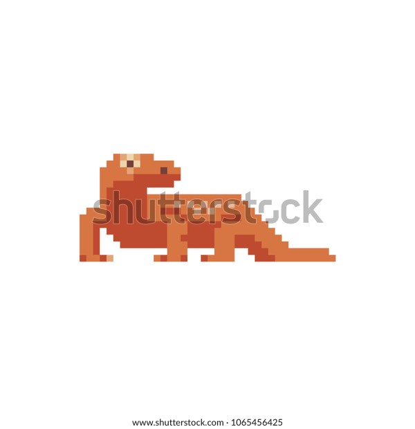Lizard Exotic Reptile Pixel Art Icon Stock Vector (Royalty Free ...