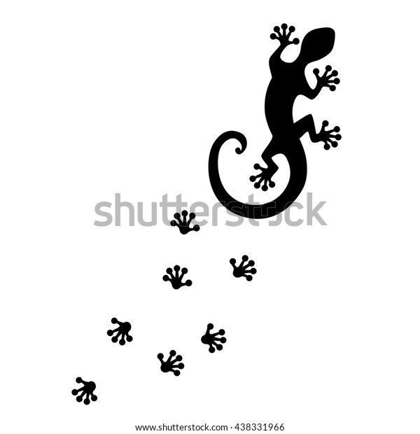 Lizard, Gecko, Fußabdruck, Silhouette, Vektorgrafik