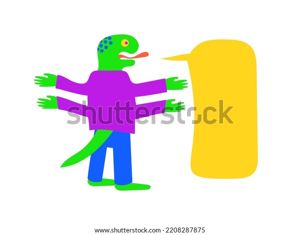 Lizard Monster Suit Four Arms Speaks Stock Vector (Royalty Free ...