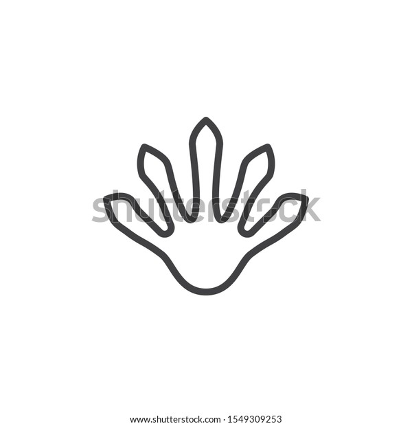 Lizard paw print line icon. linear style sign for mobile concept and ...