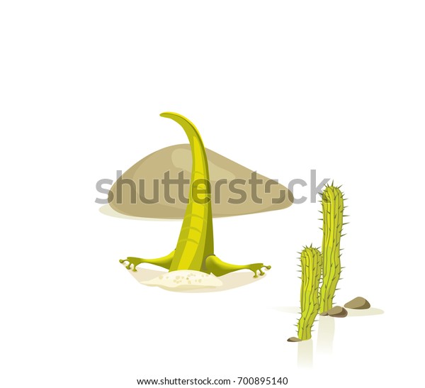 Lizards Head Sand Desert Cartoon Style Stock Vector (Royalty Free ...