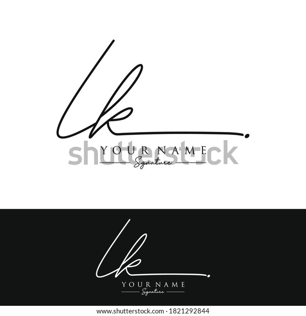 Lk Initial Letter Handwriting Signature Logo: เวกเตอร์สต็อก (ปลอดค่า ...