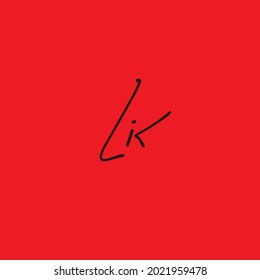 Lk Signature Initial Logo Template Vector Stock Vector (Royalty Free ...