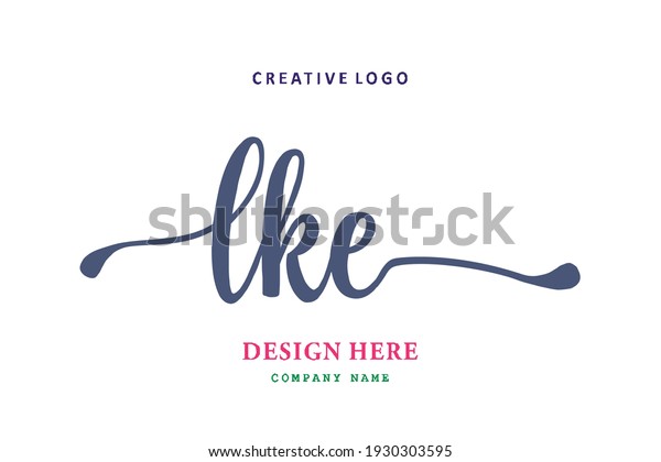 Lke Lettering Logo Simple Easy Understand Stock Vector (Royalty Free ...