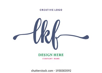 Lkf Lettering Logo Simple Easy Understand Stock Vector (Royalty Free ...