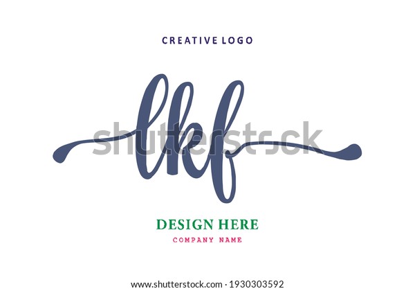Lkf Lettering Logo Simple Easy Understand Stock Vector (Royalty Free ...