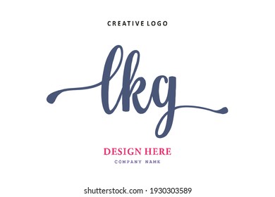 Lkg Lettering Logo Simple Easy Understand Stock Vector (Royalty Free ...