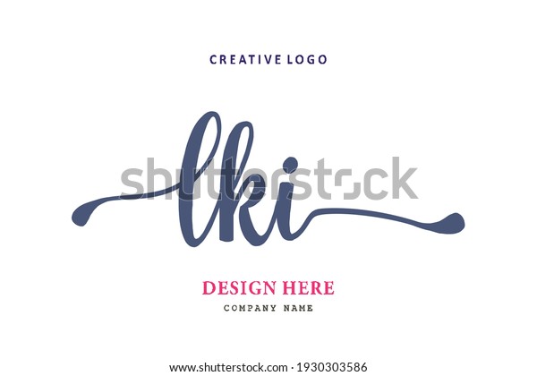 Lki Lettering Logo Simple Easy Understand Stock Vector (Royalty Free ...