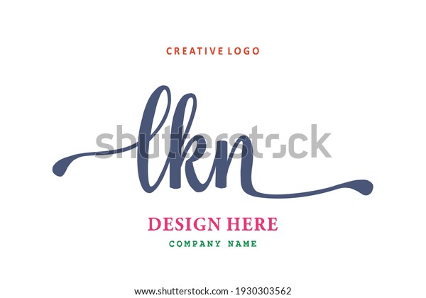 Lkn Lettering Logo Simple Easy Understand Stock Vector (Royalty Free ...