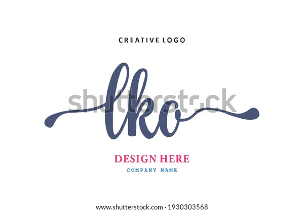 Lko Lettering Logo Simple Easy Understand Stock Vector (Royalty Free ...