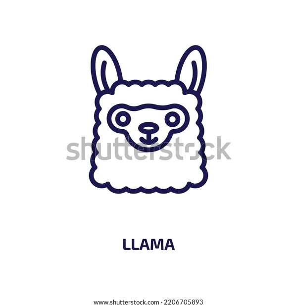 Llama Icon Animals Collection Thin Linear Stock Vector (Royalty Free ...