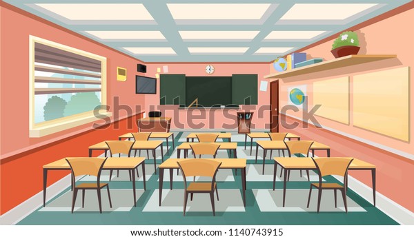 Llustration Classroom Without People Stylized Design Stock Vector ...