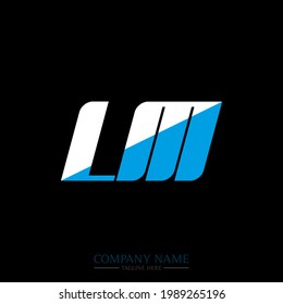 Lm Letter Logo Design On Black Stock Vector (Royalty Free) 1989265196 ...