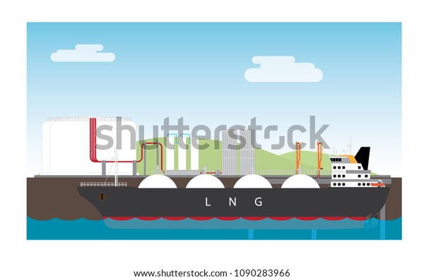 Lng Vessel Terminal Stock Vector (Royalty Free) 1090283966